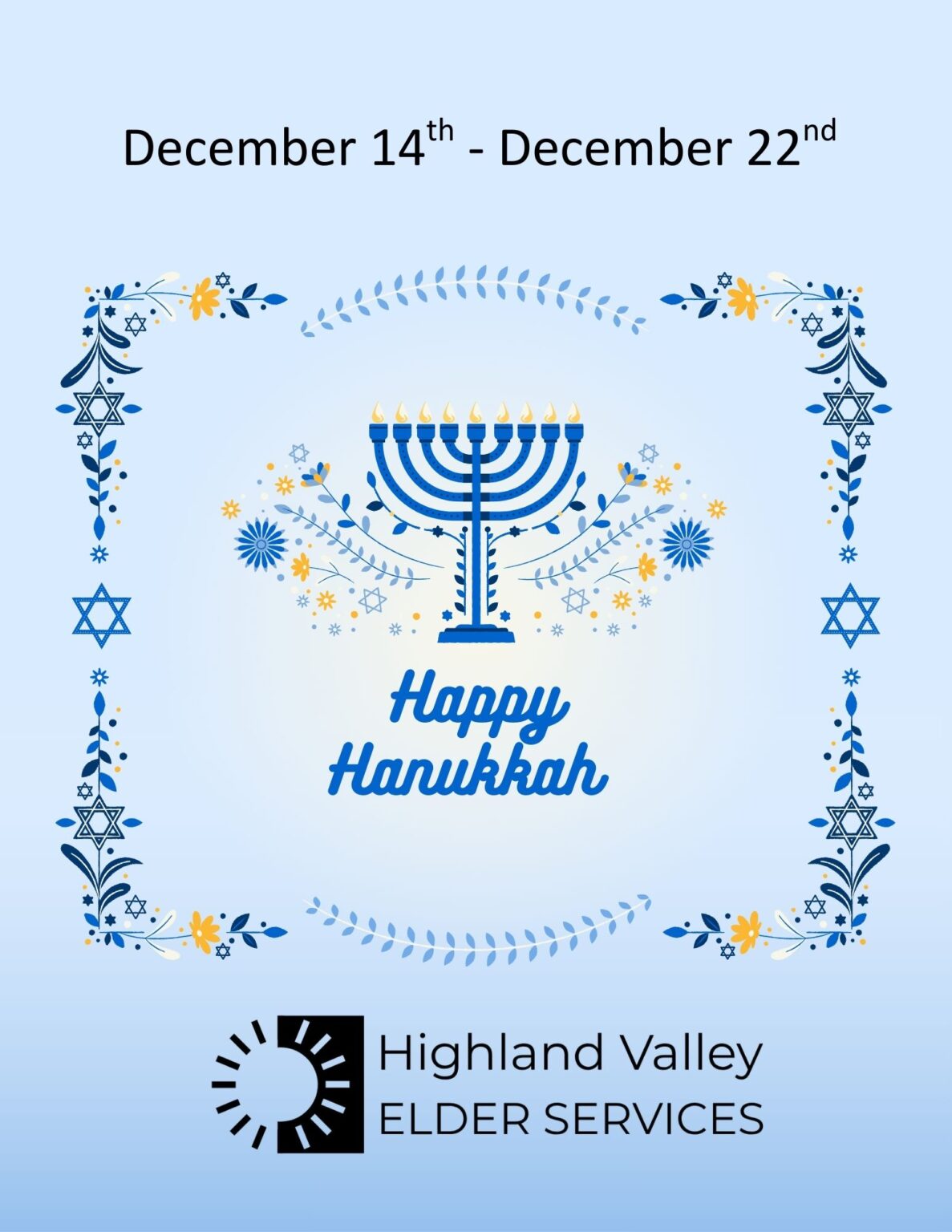 Highland Valley Elder Services | Happy Hanukkah!